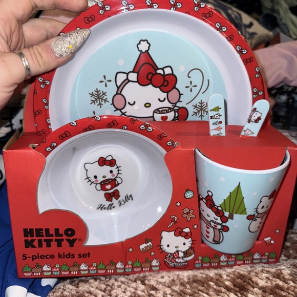 Hello Kitty | Dining | Nwt Sanrio Super Cute Hello Kitty Christmas 5pc ...